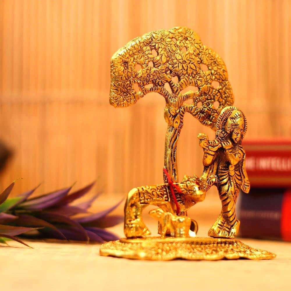 Paartha Saarthi Krishna ji Playing Flute Cow Under Kadam Tree