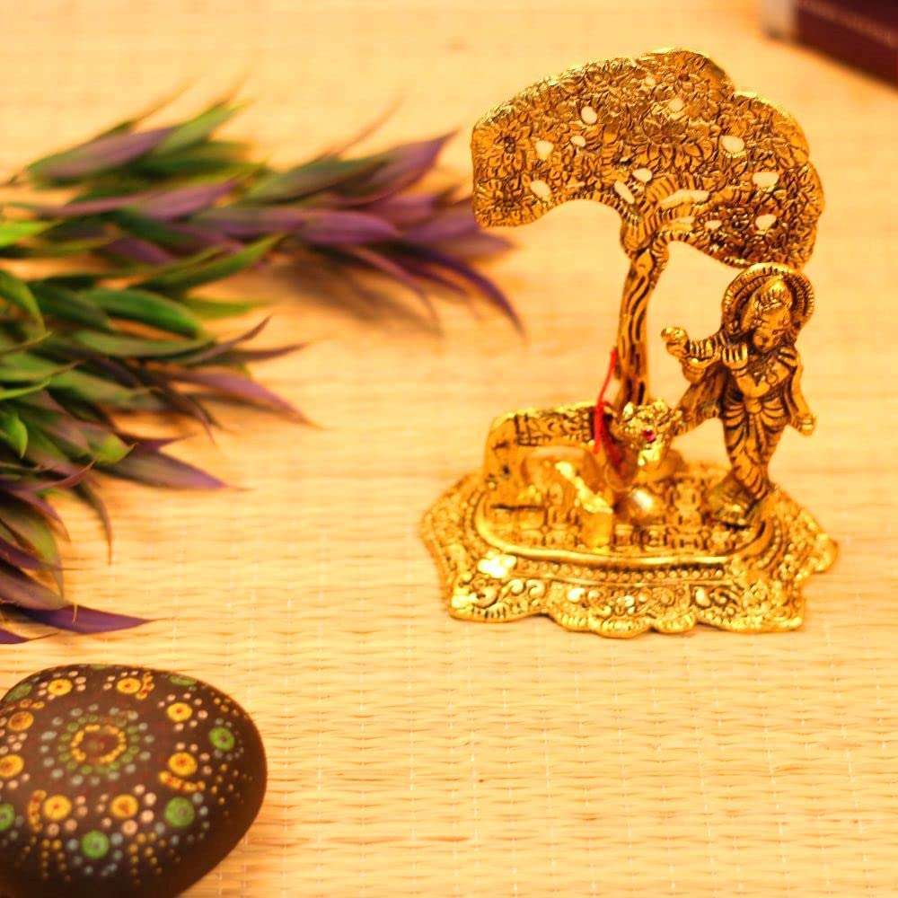 Paartha Saarthi Krishna ji Playing Flute Cow Under Kadam Tree