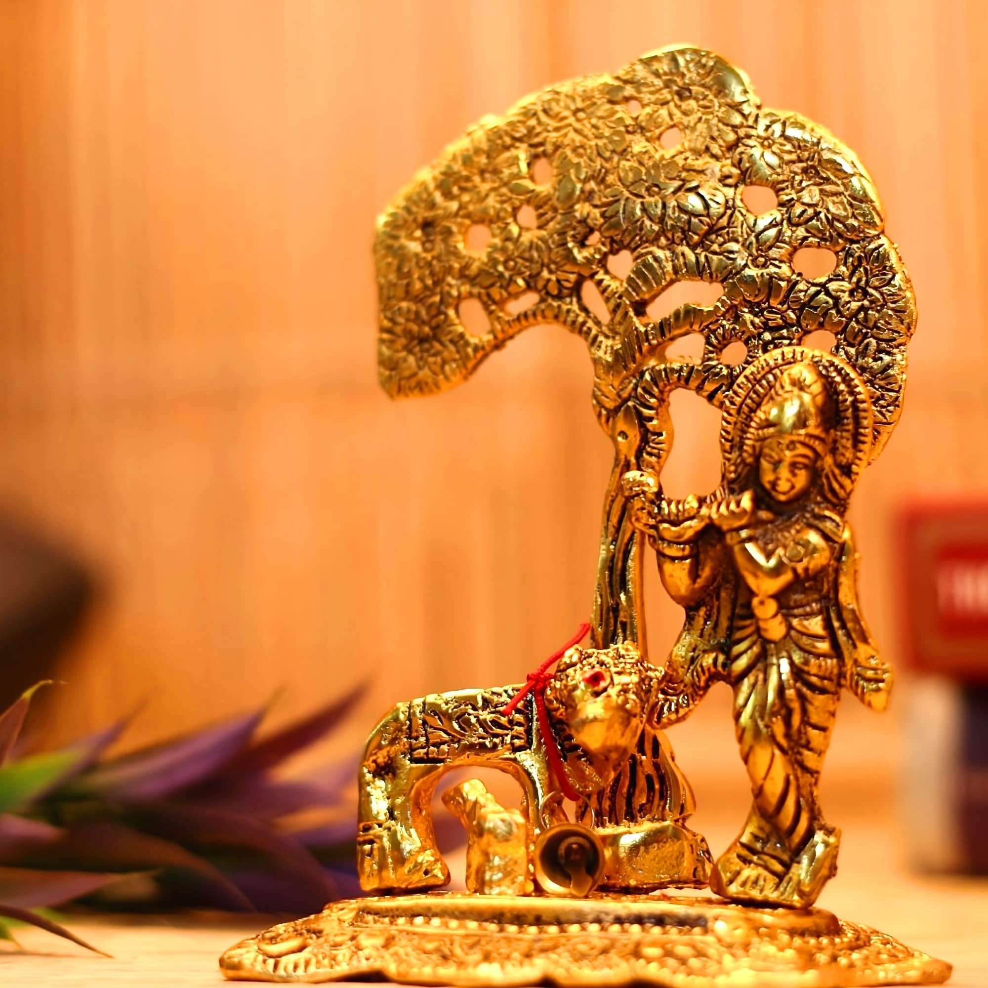 Paartha Saarthi Krishna ji Playing Flute Cow Under Kadam Tree