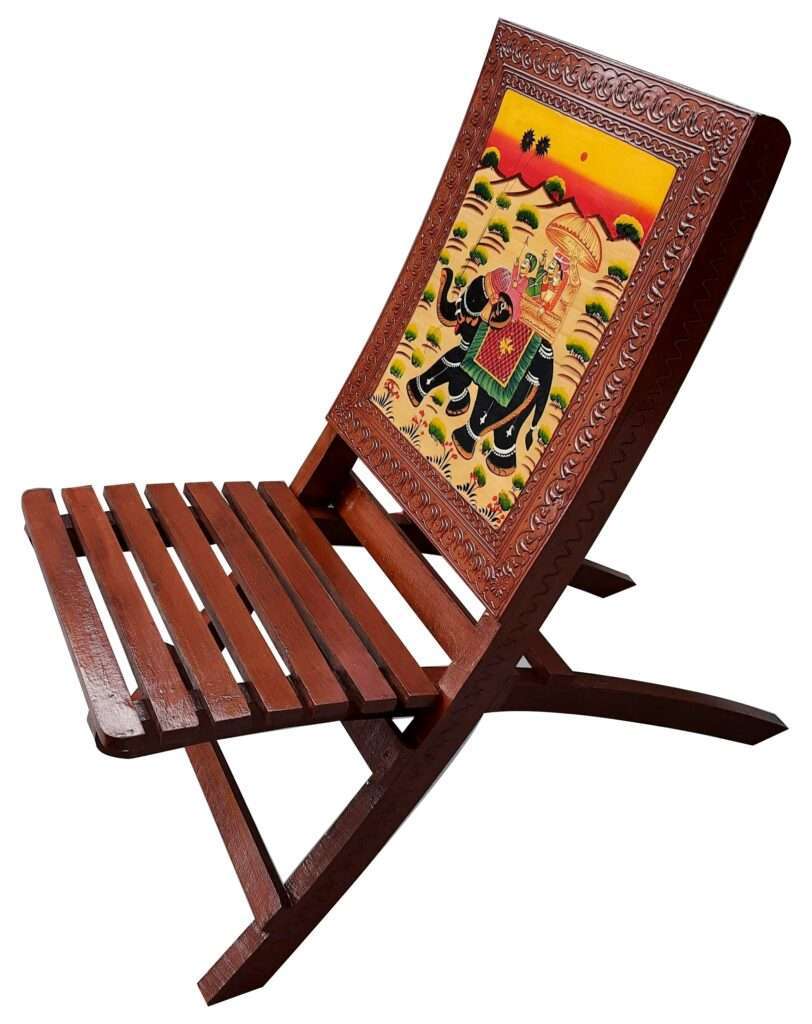 Handmade Rajasthani Dhola Maru Folding Chair for Home & Garden ...
